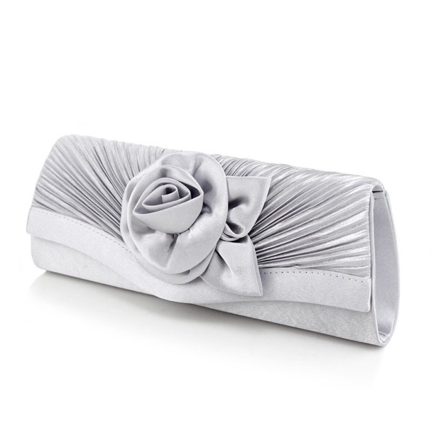 Silk Handbag Without Strap Clutches With Flower - Handbags S160273 - at ...