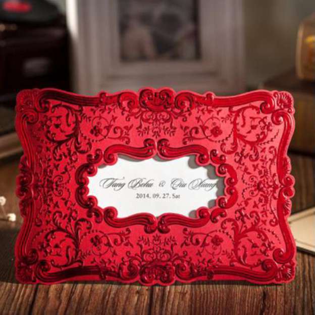 Red Art Paper Invitation Cards 30 Piece/Set