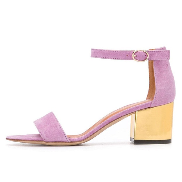 Suede Peep Toe Sandals Chunky Heel Party & Evening Shoes With Ankle ...