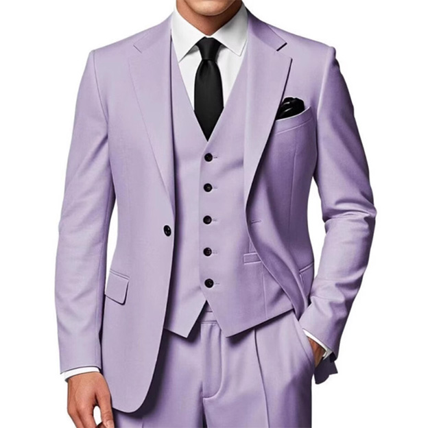 Notch Lapel Single Breasted 3 Piece Men's Prom Suit - Men's Suits ...